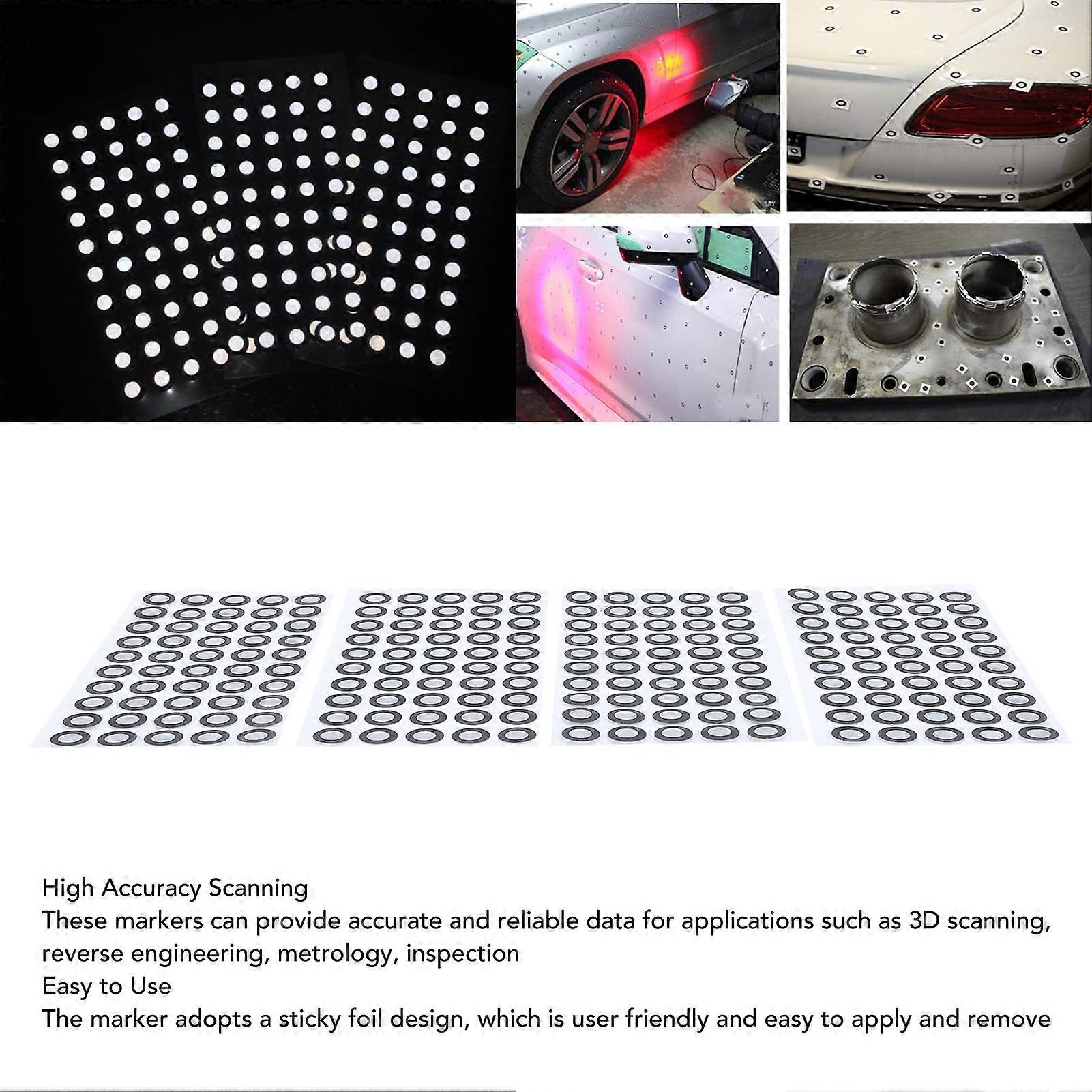 500 Pcs 3D Scanning Marker 6mm ID 10mm OD Reference Point Diffuse ...