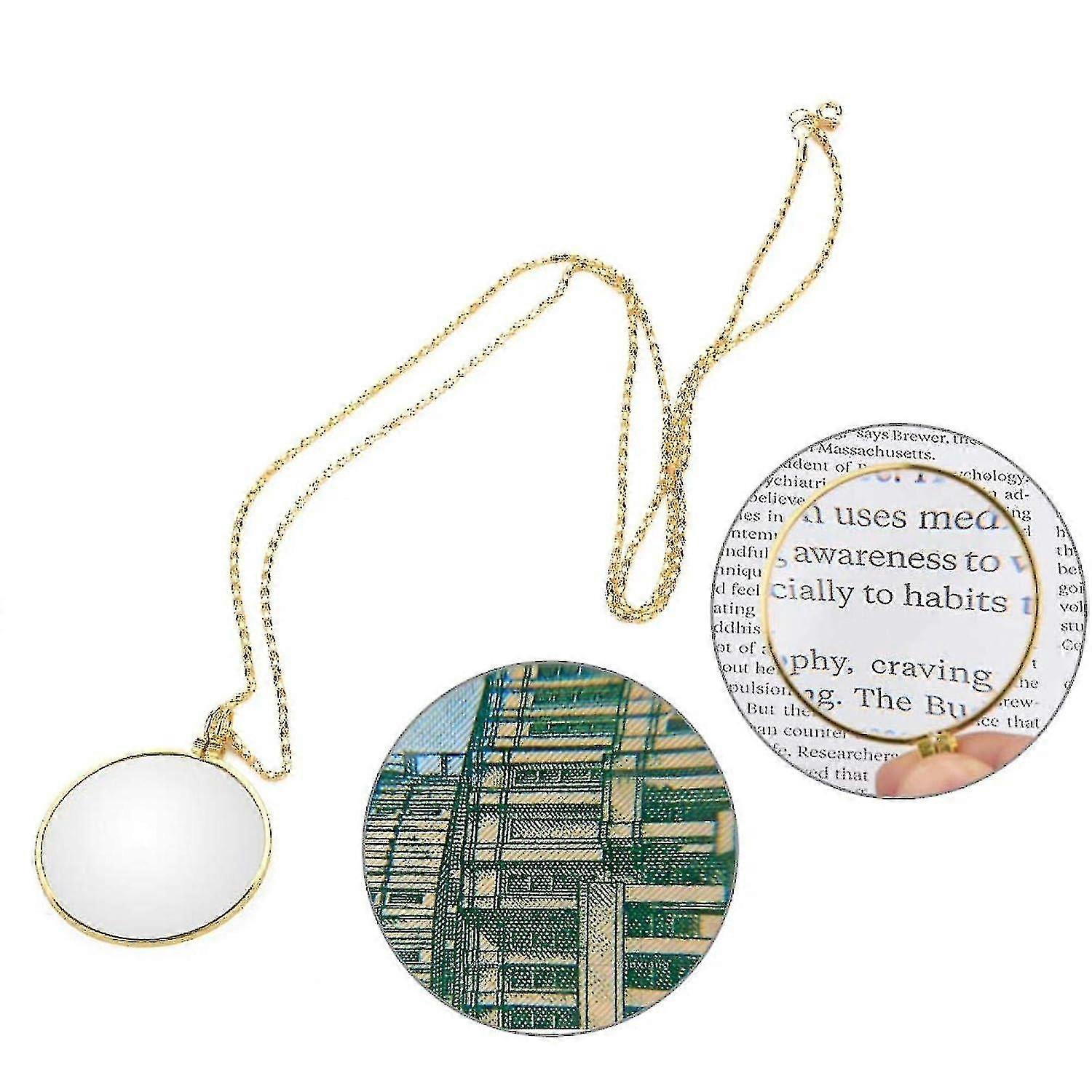 5x Magnifying Glass Necklace, Magnifying Glass Monocle Chains ...