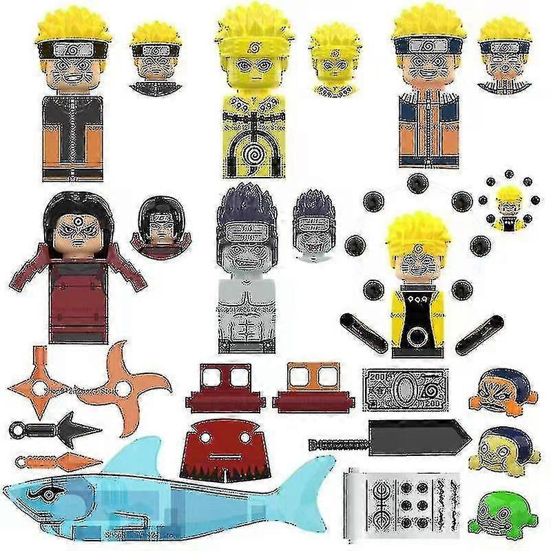 Mini Naruto Sasuke Kakashi Akatsuki Building Blocks Set Anime Cartoon ...