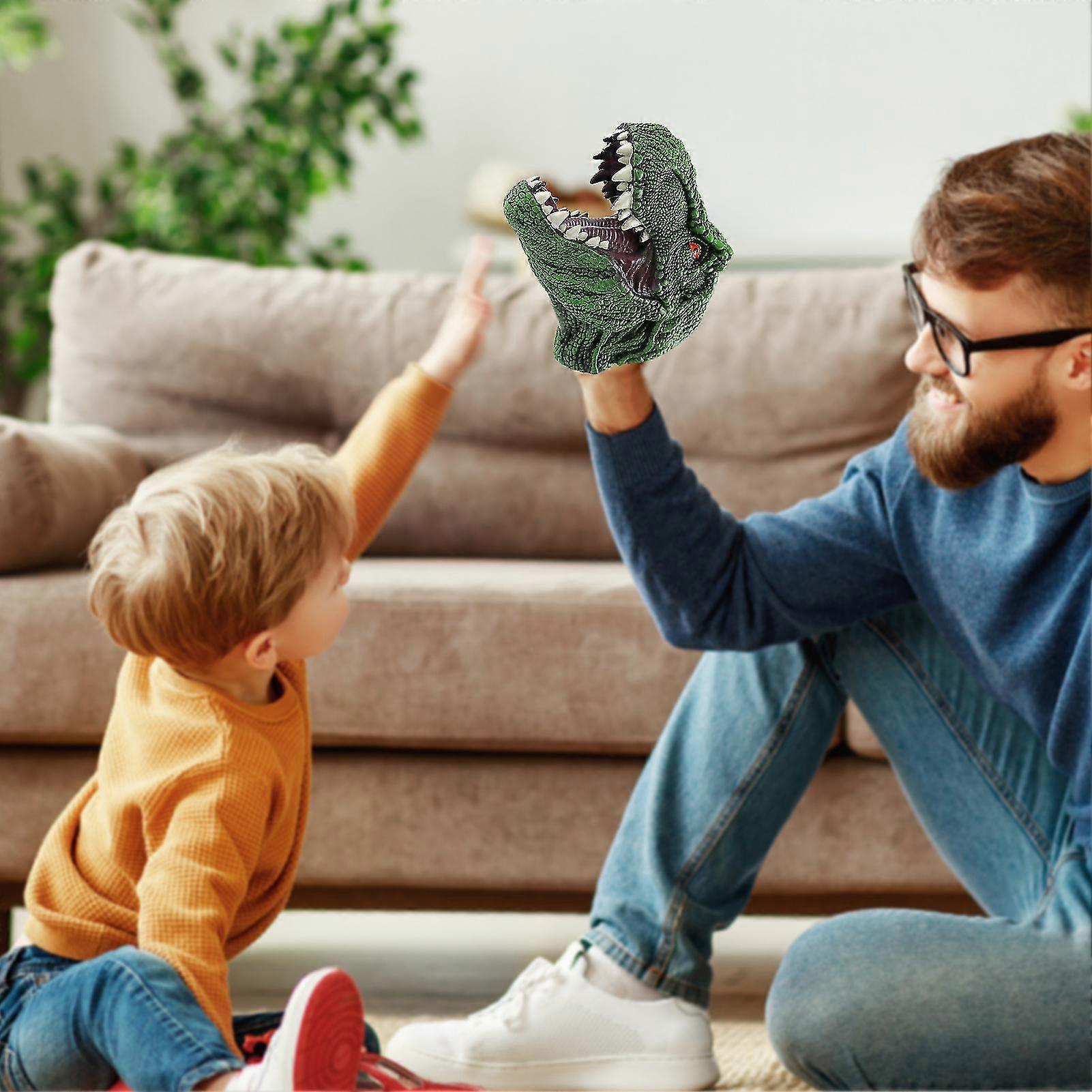 Dinosaur Puppet Realistic Dinosaur Head Hand Puppets Toy Flexible ...