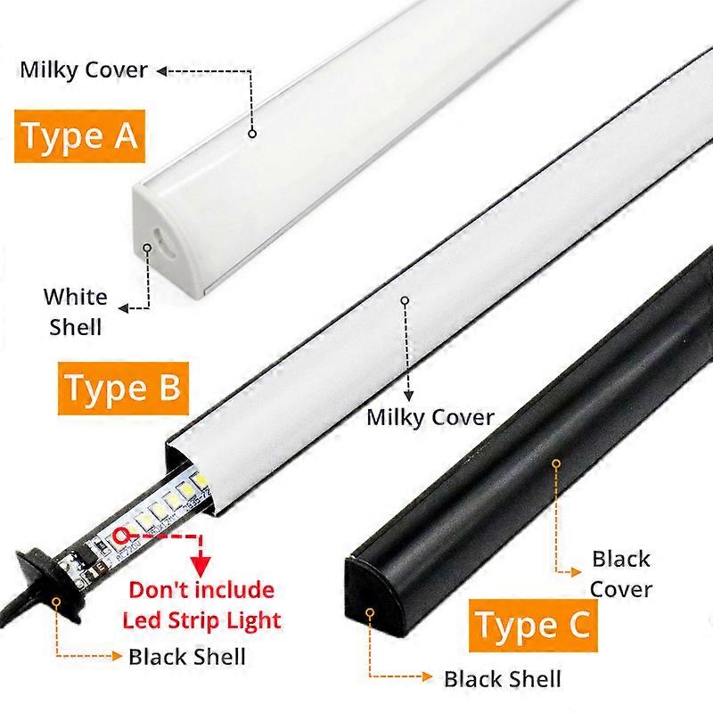0.5m/pcs V-type LED Black Aluminum Profile With Milky Cover Channel ...
