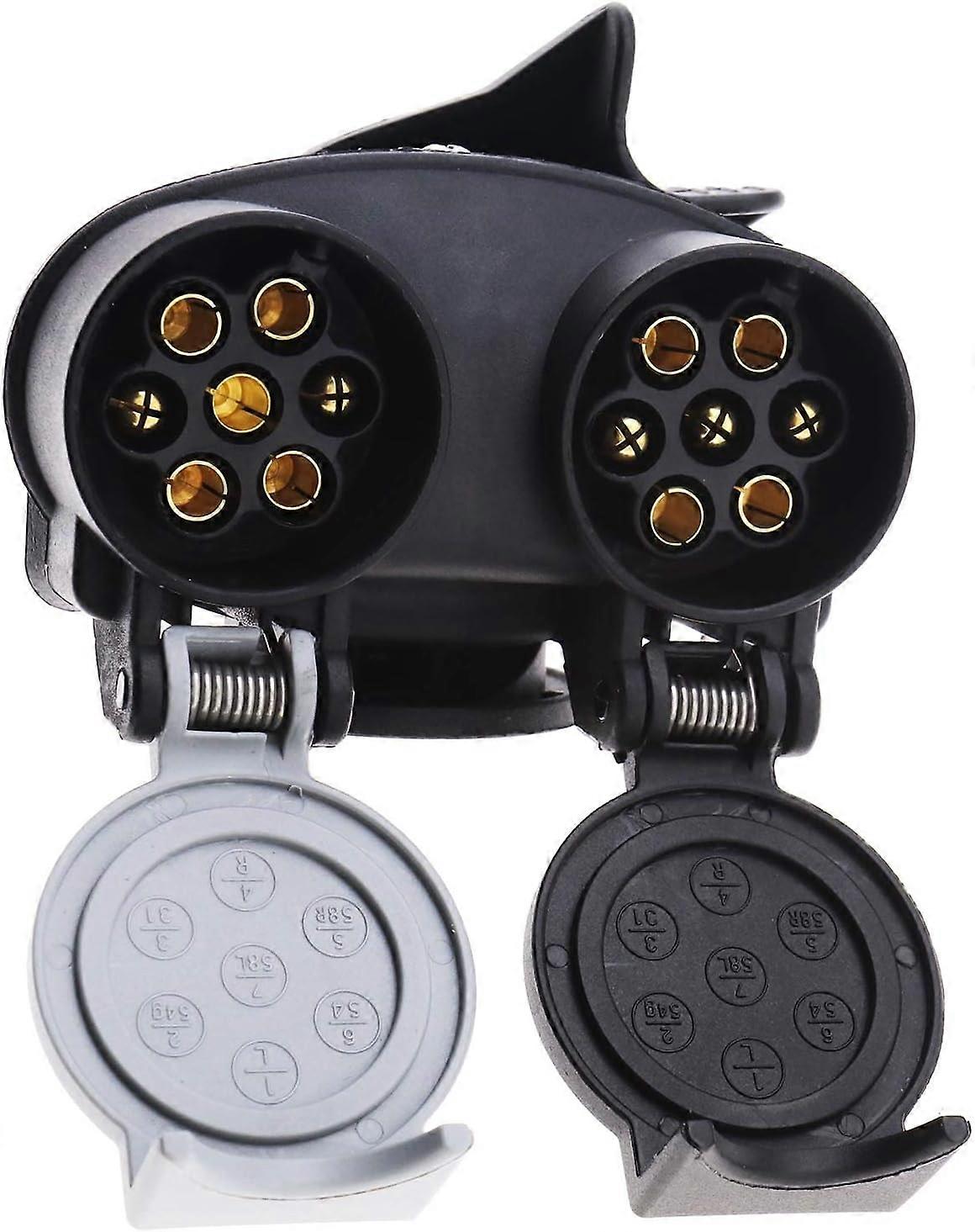 nice Trailer Socket 13 to 7 Pin 12N 12S Dual Adapter Converter European ...