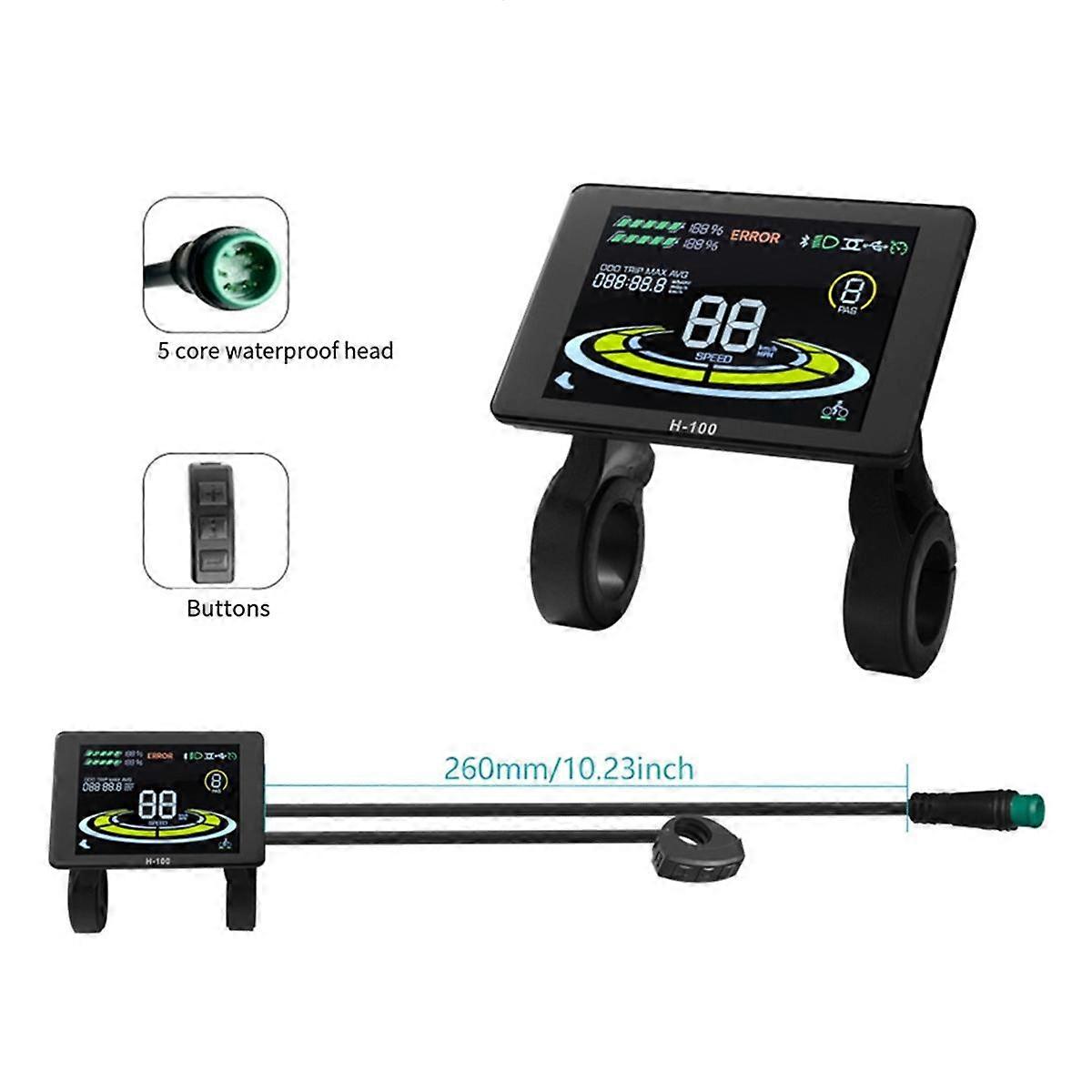 Electric Bicycle Display H-100 LCD Display Control 24V - 72V Speed ...