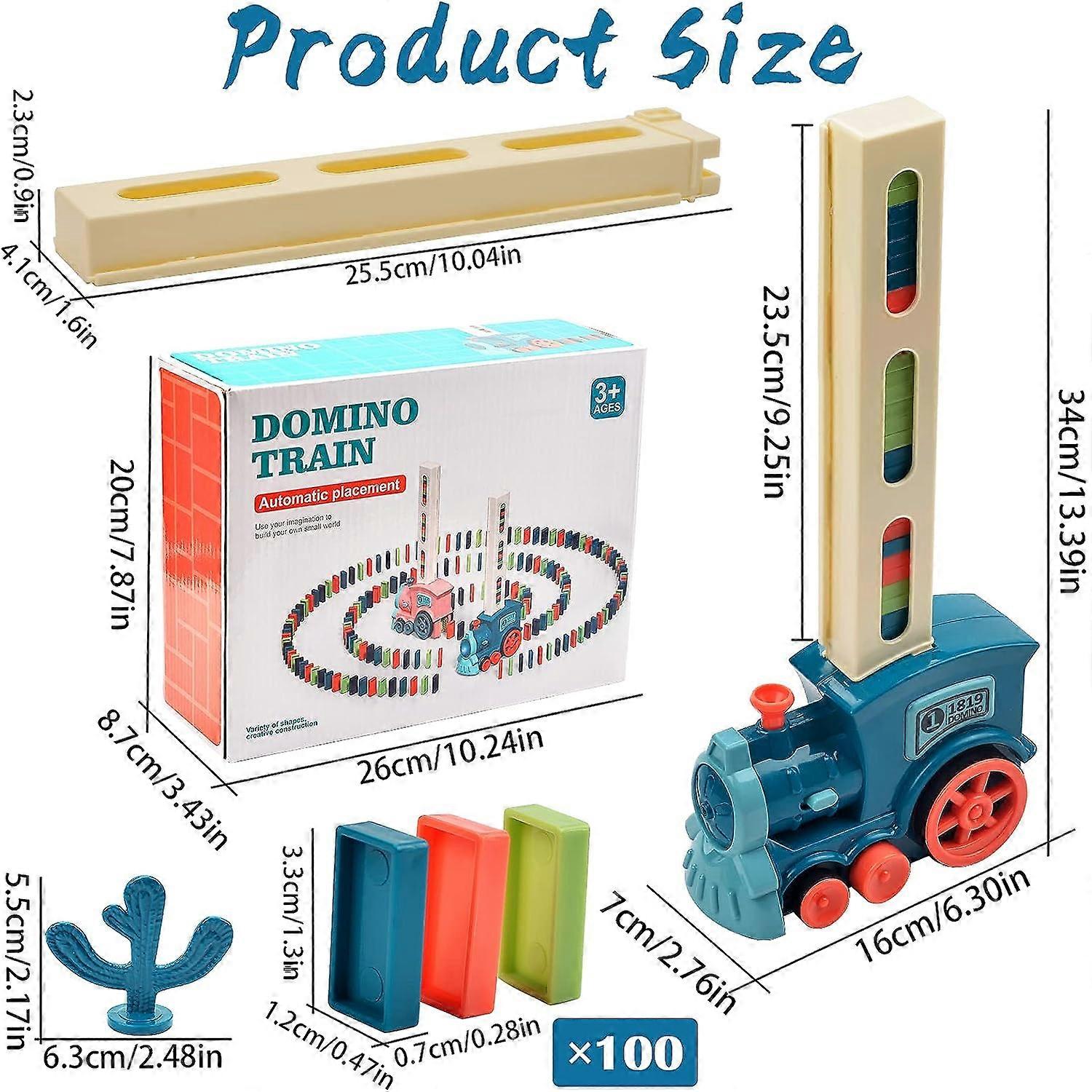 Domino Train Playset with 120 Domino Bricks, Auto Domino Laying ...
