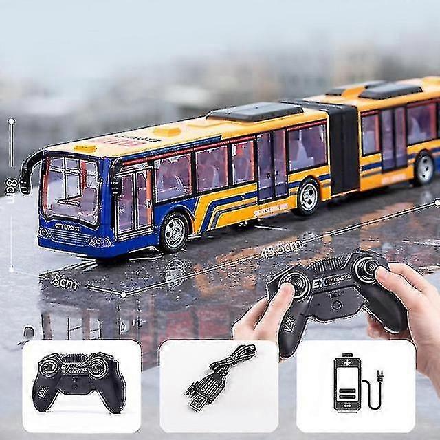 wireless Remote Control Bus With Light Simulation Electric Large Double ...