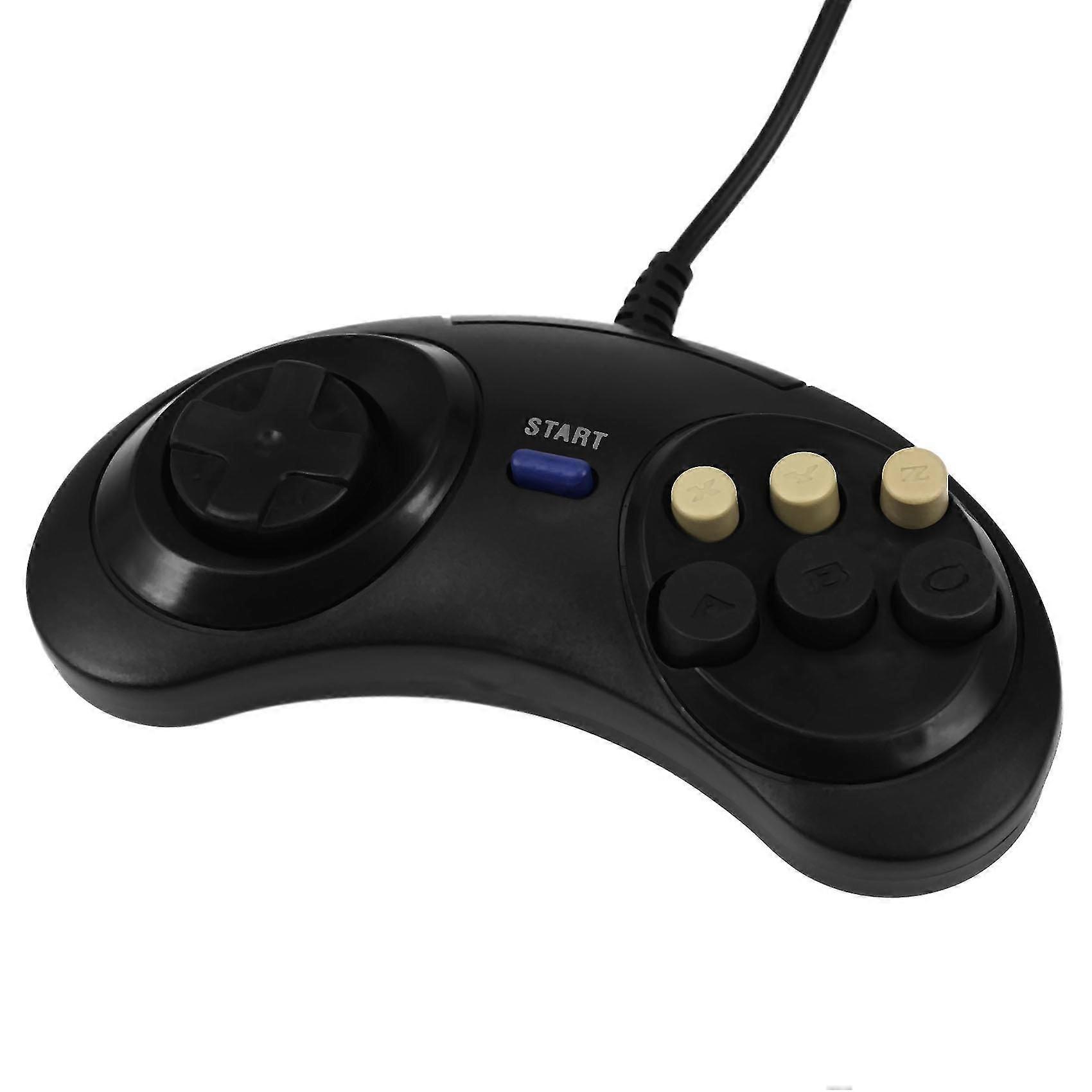 Classic Retro 6 Buttons Wired Handle Game Controller Gamepad Joystick ...