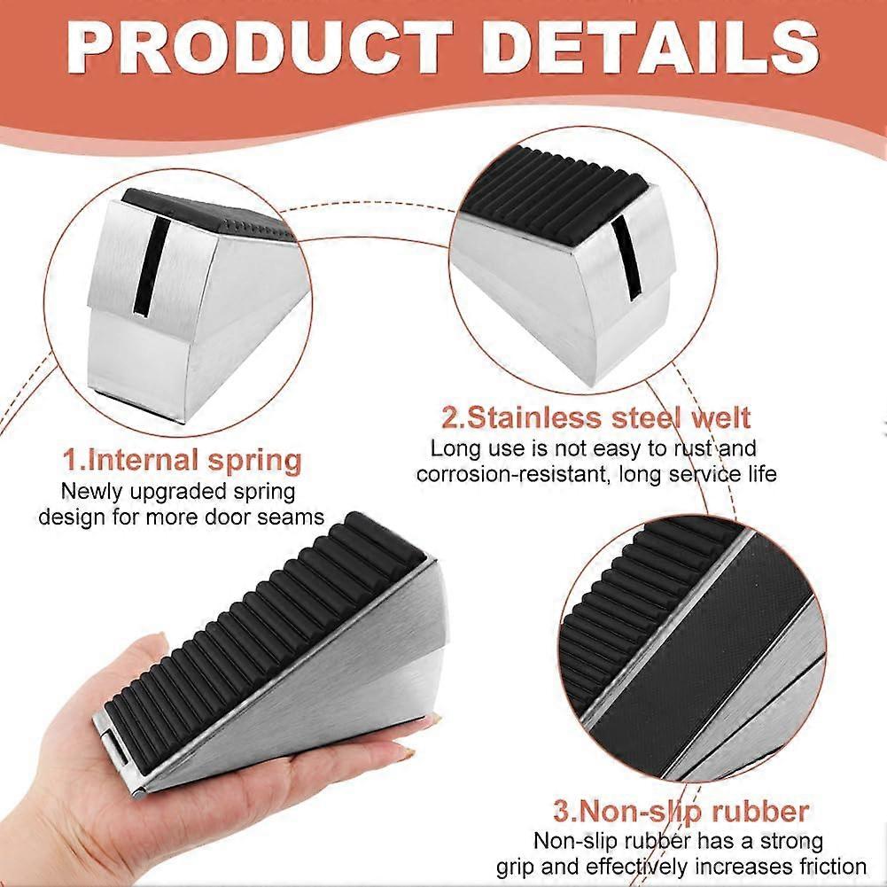 Door Stopper Wedge - 3 Inch Adjustable Rubber Spring Loaded Door Stop ...