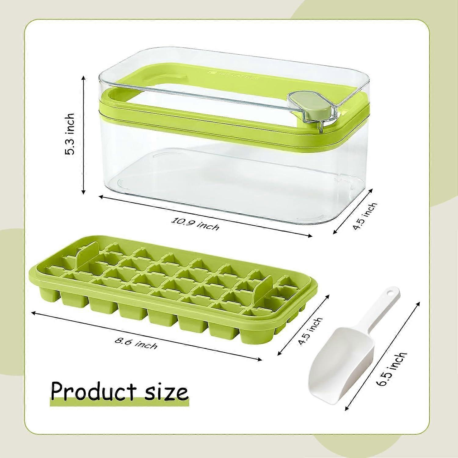 Ice Cube Tray with Lid and Trash Bin, 2-Pack Freezer, 64 Pieces Ice ...