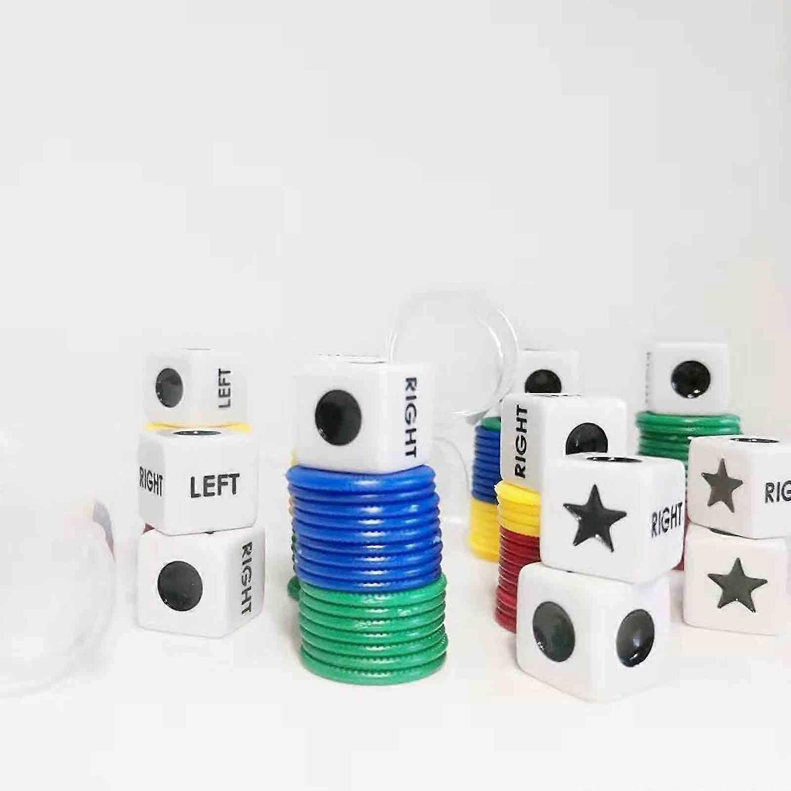 Party Lcr Game Left Center Right Dice Toys With Sealed Tube Case Chips ...