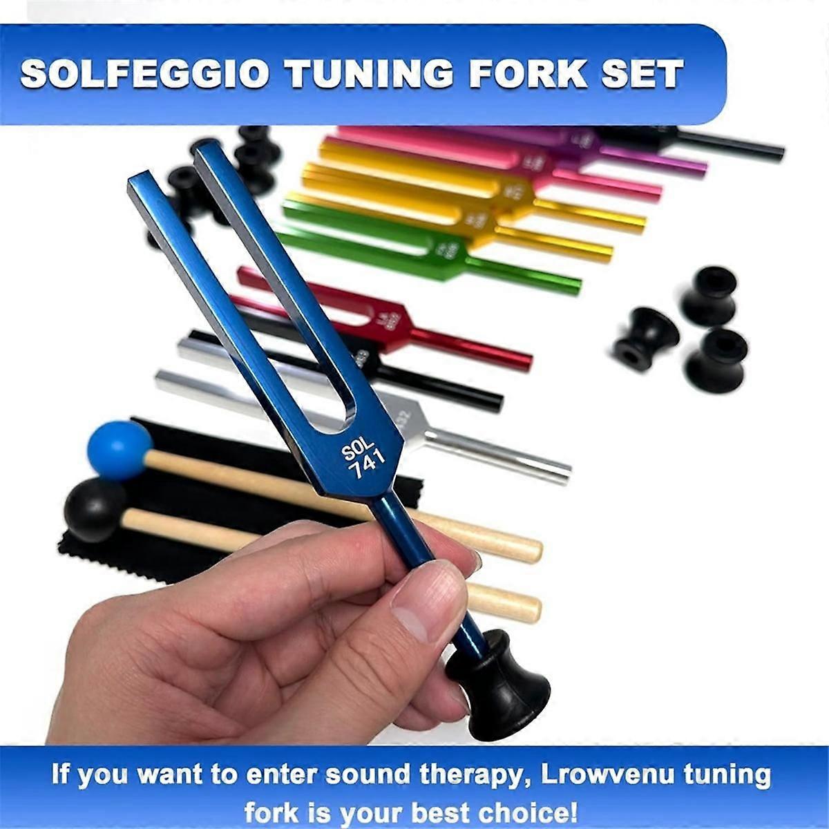 Tuning Forks Set - 10Pcs Unweighted Aluminum Alloy Forks with Cleaning ...