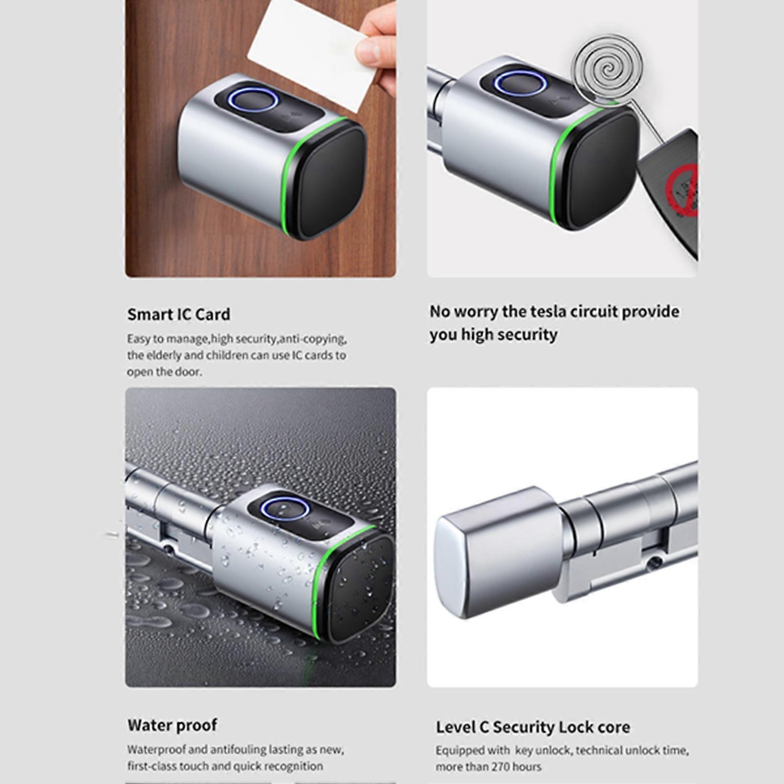 Tuya BT Fingerprint Lock Intelligent Door Lock Cylinder Electronic Lock ...