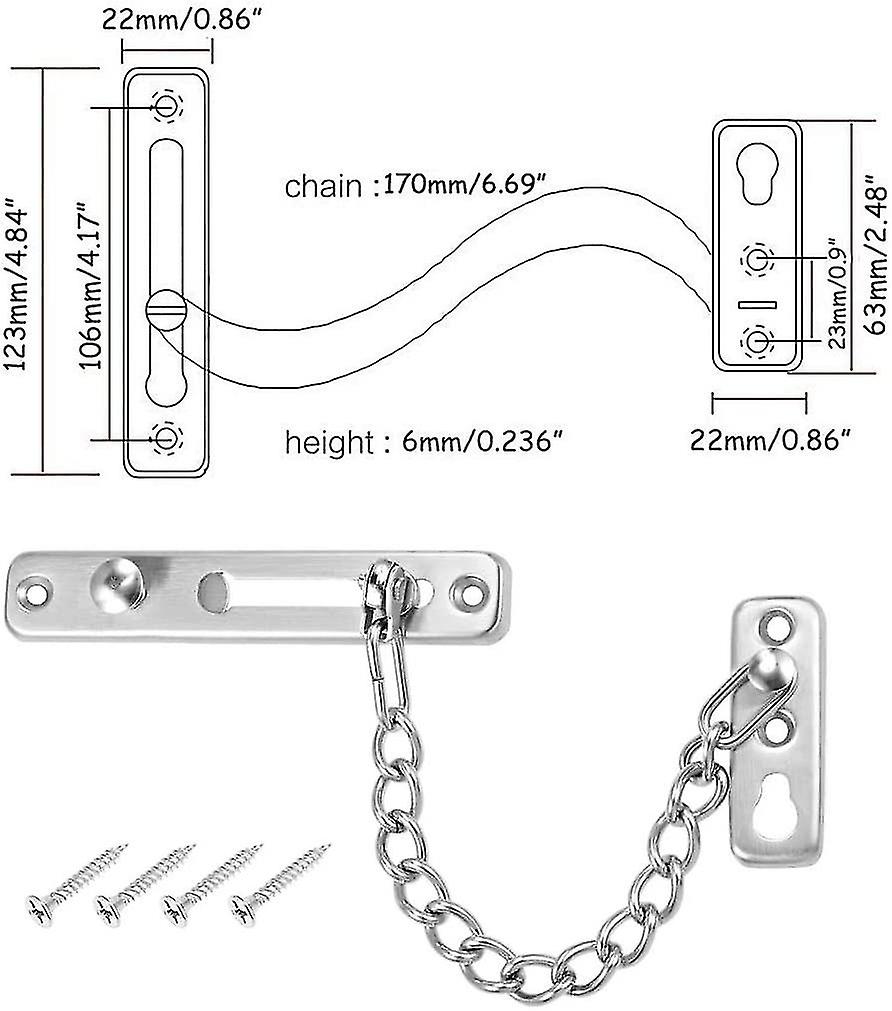 Door Latch Guard Chain, Door Safety Chain Door Chain Sliding Safety ...