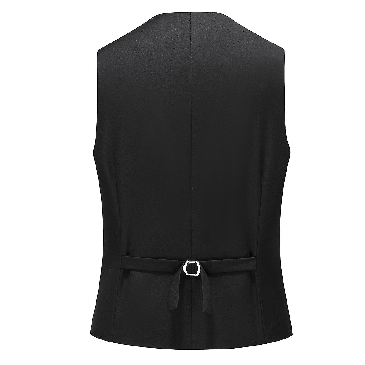 Allthemen Mens V Neck Suit Vest Solid Color Wedding Business Vest allthemen-mens-v-neck-suit-vest-solid-color-wedding-business-vest