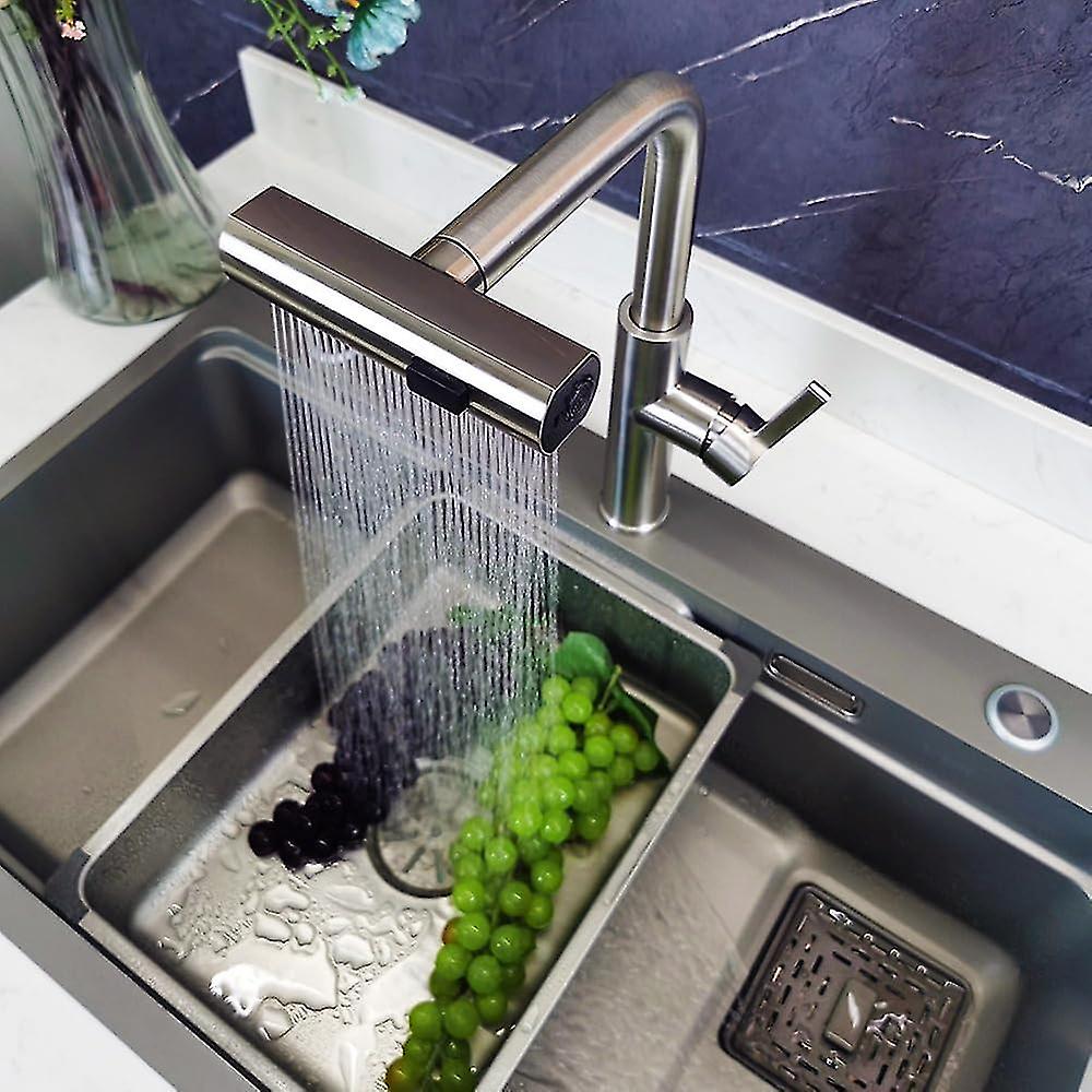 Waterfall Faucet Extender, Upgraded 360 Swivel Faucet Spout Extender ...
