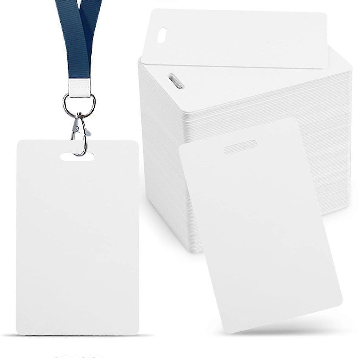 100 Pack Premium Blank PVC Cards with Slot Punch on Short Side ...