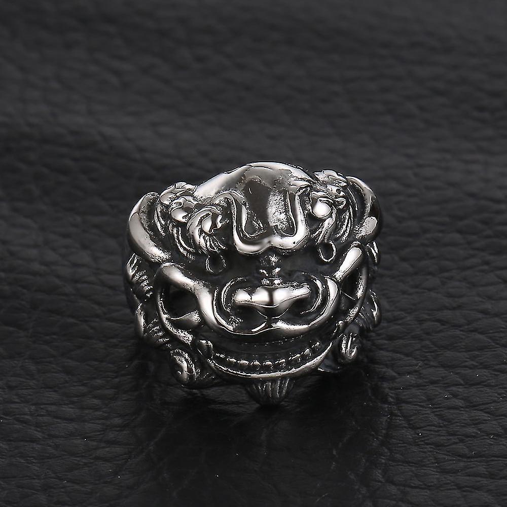 7 Silver Chip Trip Personalized Titanium Steel Kirin Rings Trendy Male ...