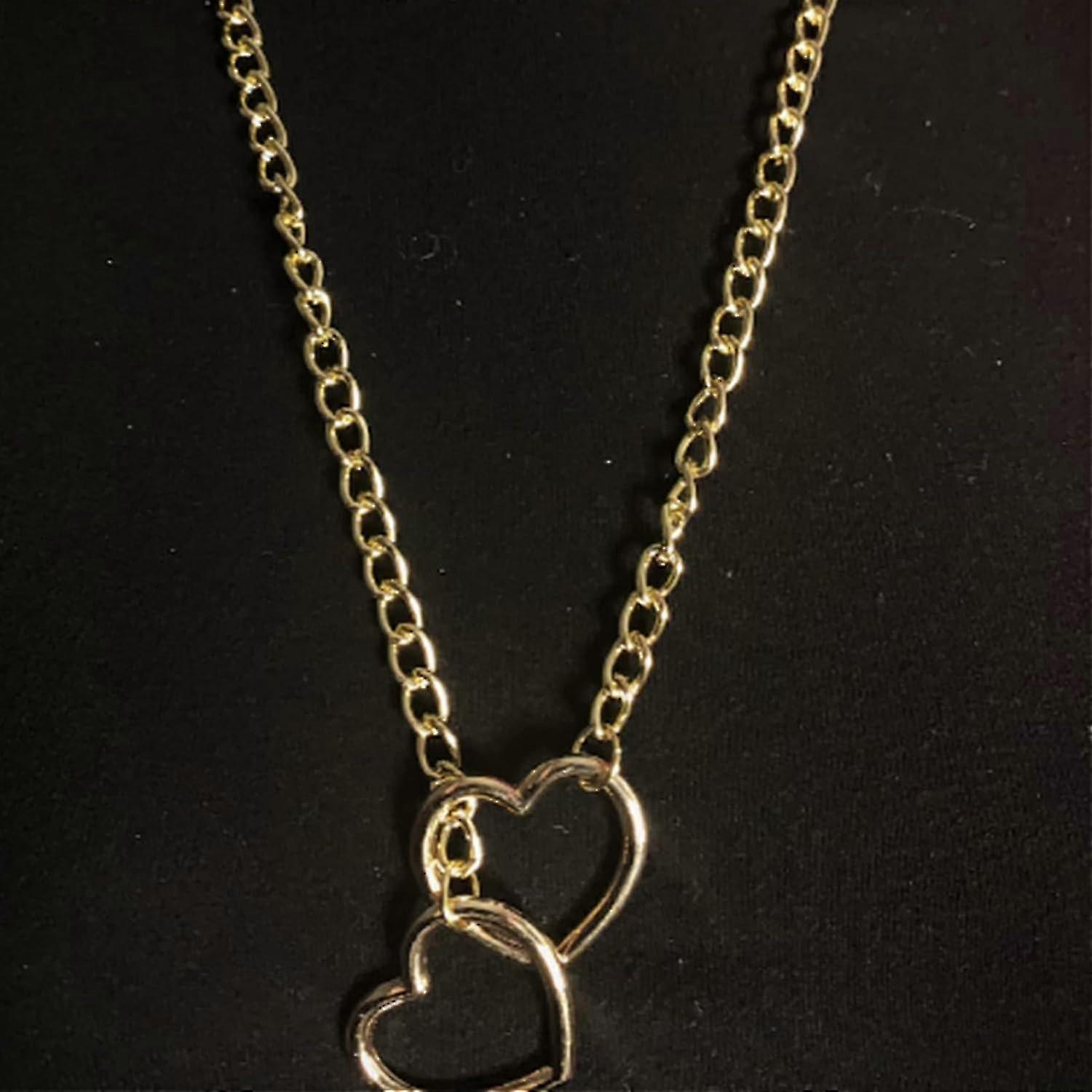 Heart O ring Slip Chain Necklace for Women Stainless Steel Cuban Chain ...