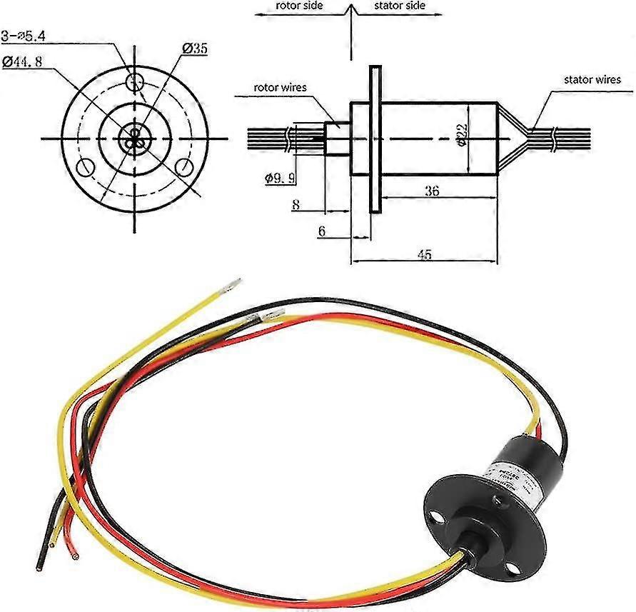 3 Wire Slip Ring, 3 Wire Slip Ring for Wind Turbine Power Generator ...