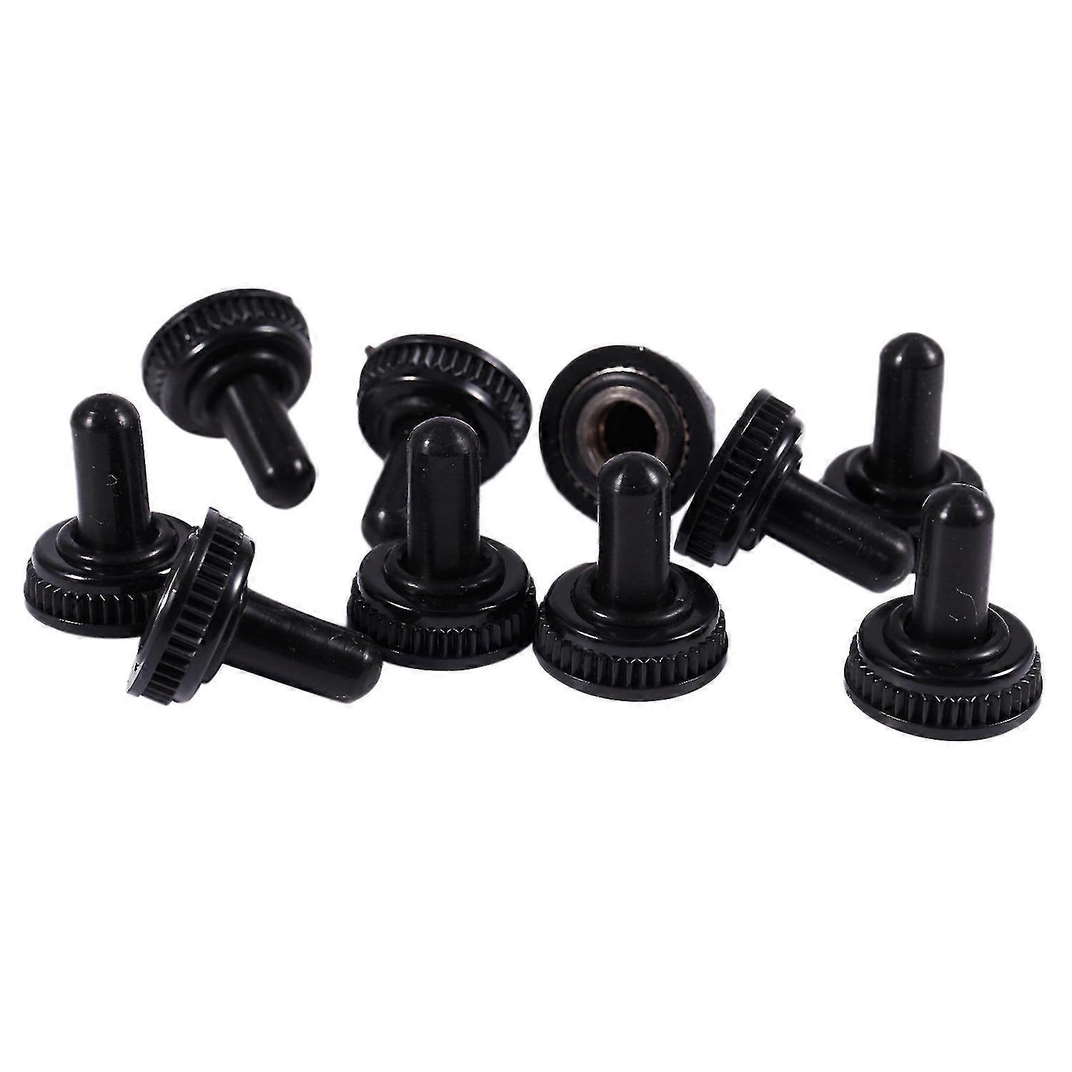 10 x Waterproof Toggle Switch Cap Black Rubber Cover 6mm Diameter ...