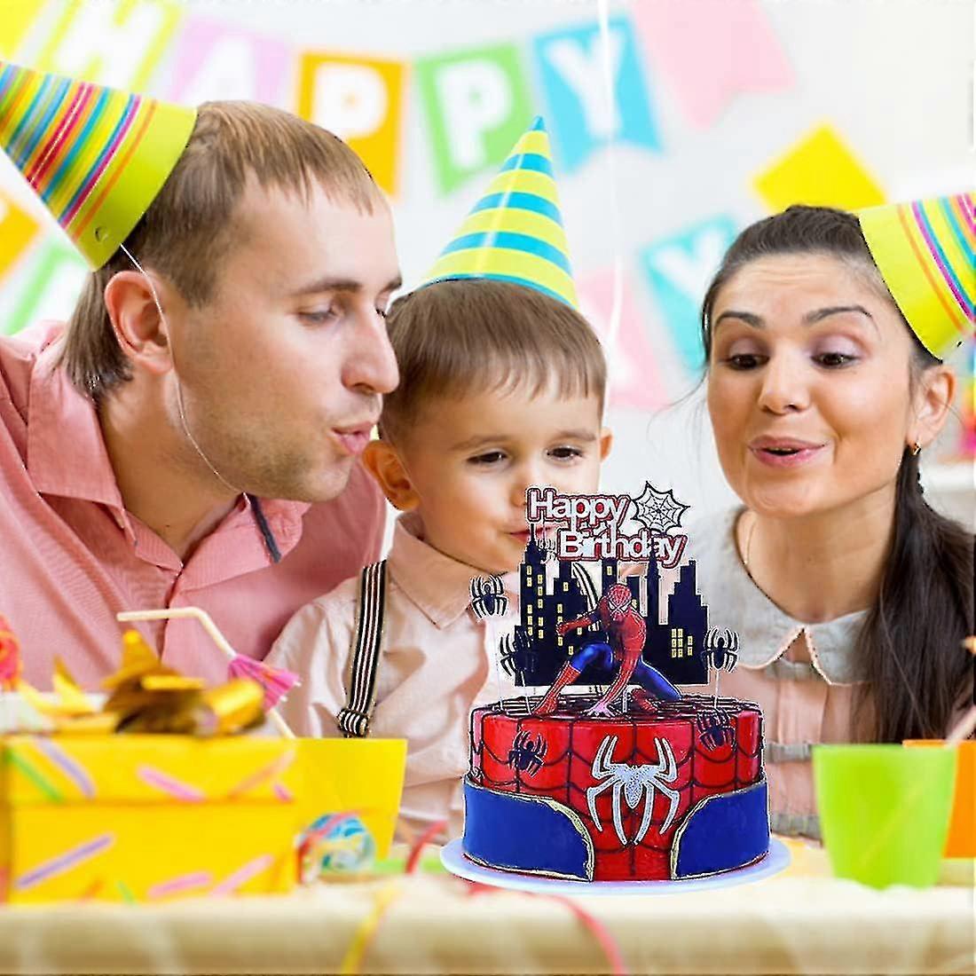 Happy Birthday Cake Topper Spider Man Cake Topper Cartoon Theme Party ...