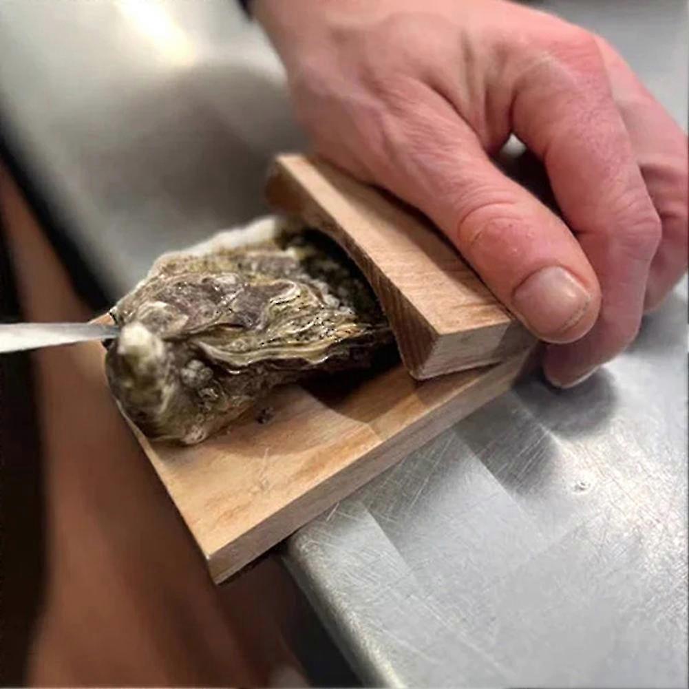 Oysters Shucking Clamp Wooden Bracket Manual Labor-saving Oysters ...