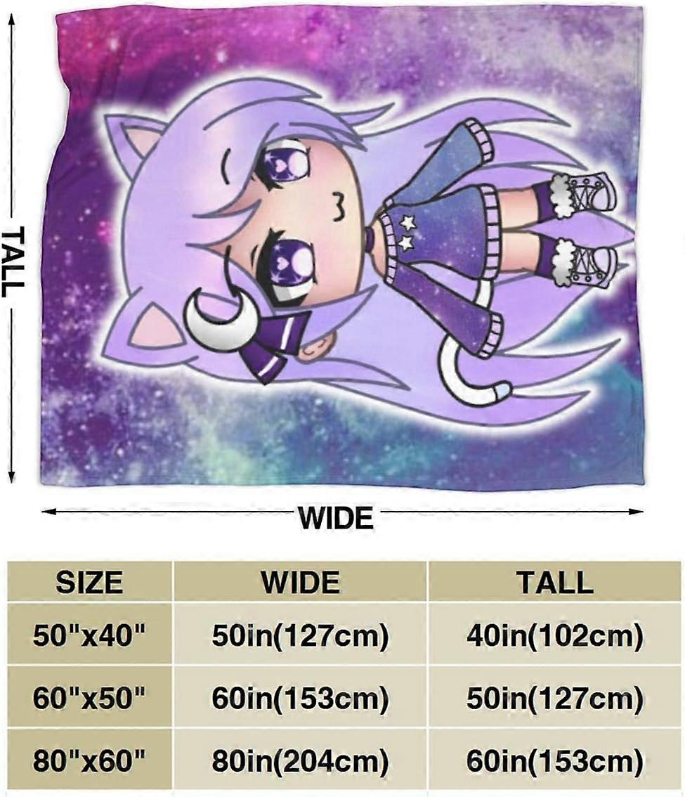 Gacha Life Micro Fleece Kaste Tæppe Til Børn og Voksne Super Blød Varm ...