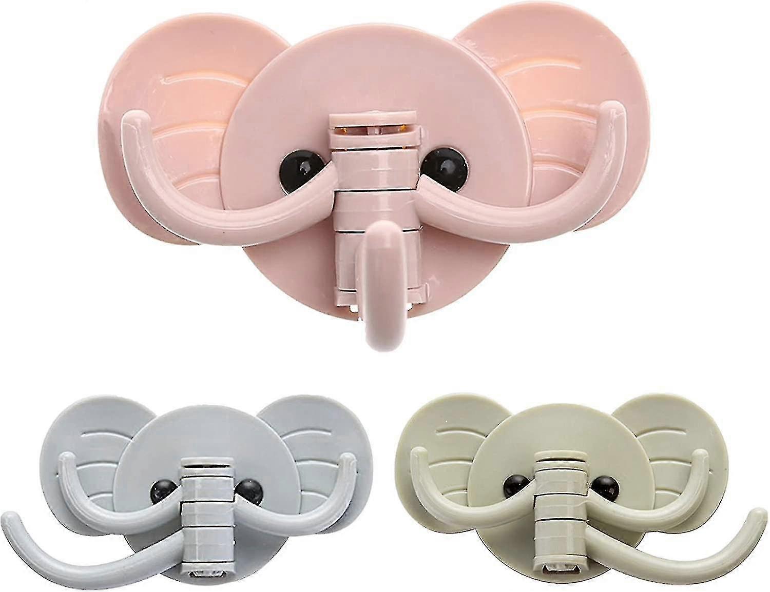 2024 Swivel Hook Wall Mount Hooks Elephants Rotate Wall Hanger Mounted Adhesive Animal Hooks For ...