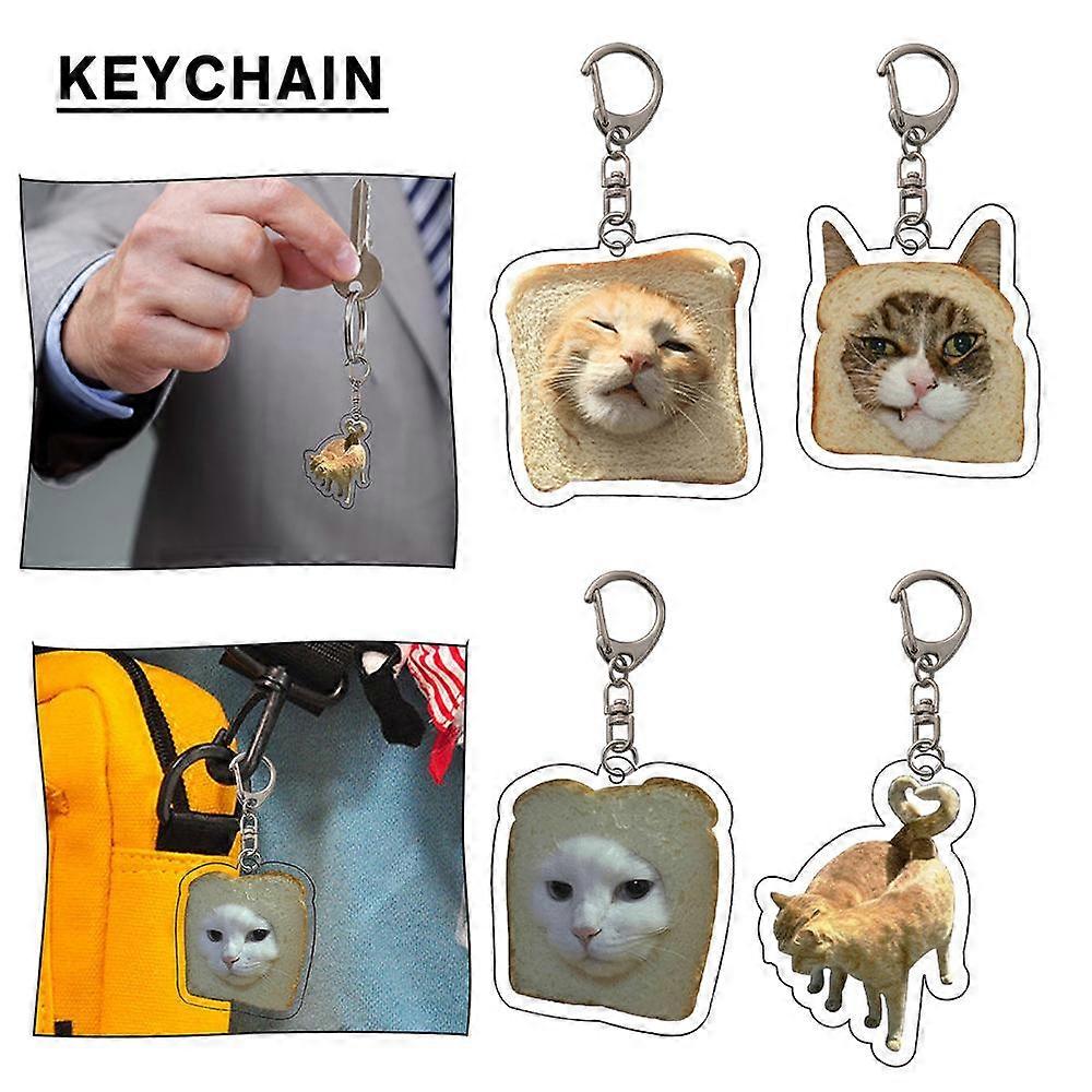 Cute Dog Funny Cat Keychain KeyRing Key Chains Cartoon for Bag Pendant ...