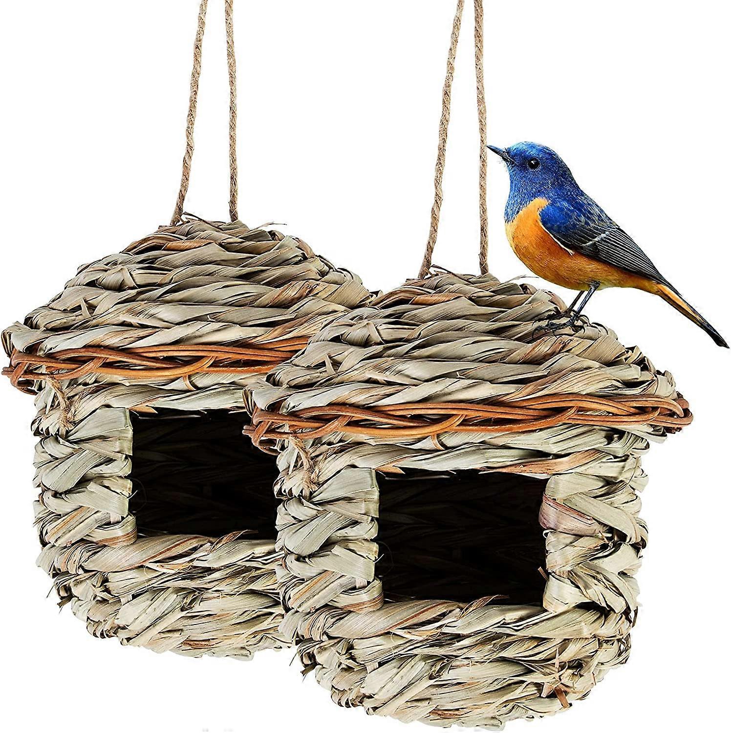 2 Pcs Bird House for Garden or Outdoor, Hanging Bird Nesting Boxes ...