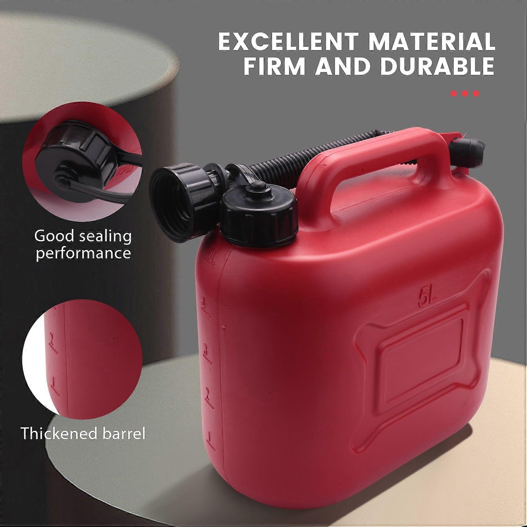 5L Car Fuel Tank Can Spare Plastic Petrol Gas Container Anti-Static ...