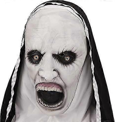 Nun Scary Latex Mask Halloween Party Town Nun Mask Cosplay Costume Full ...