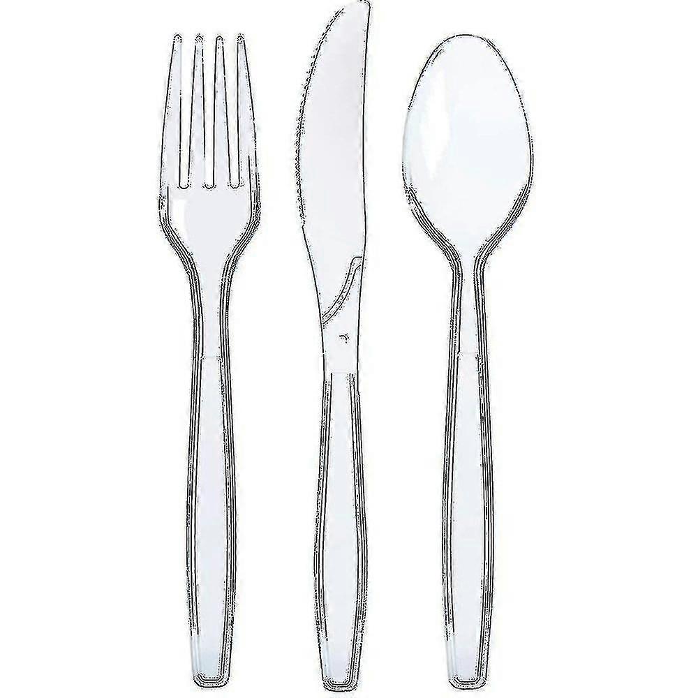 300-piece Clear Plastic Silverware Set - Disposable Cutlery Set With ...
