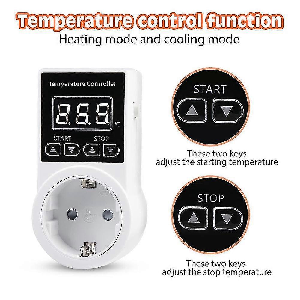 1pcs Thermostat Socket With Sensor, Digital Temperature Controller Socket, Waterproof ...