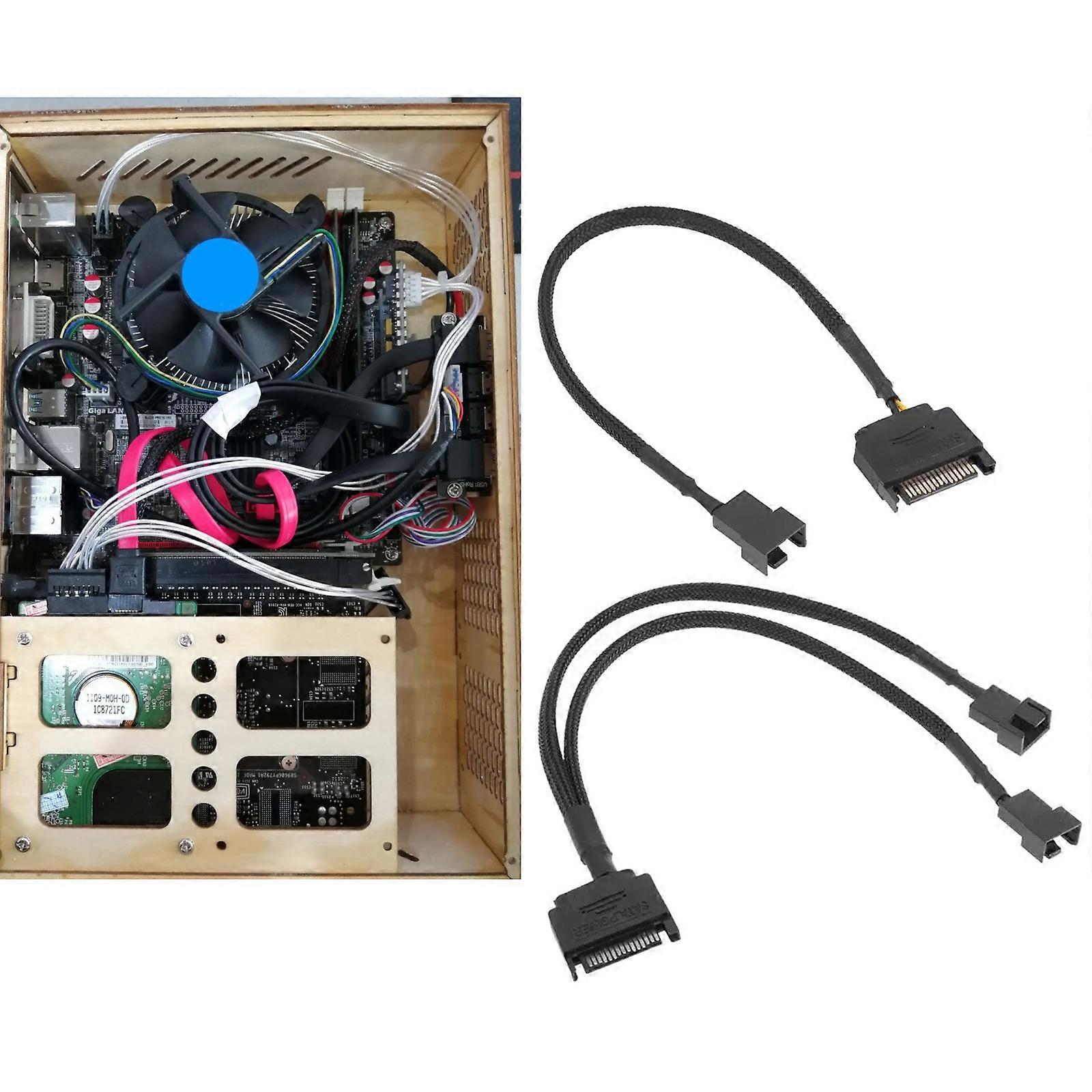 SATA 15Pin to 1/2 Cooling Fan Interface 3/4 Pin Laptop Motherboard CPU ...