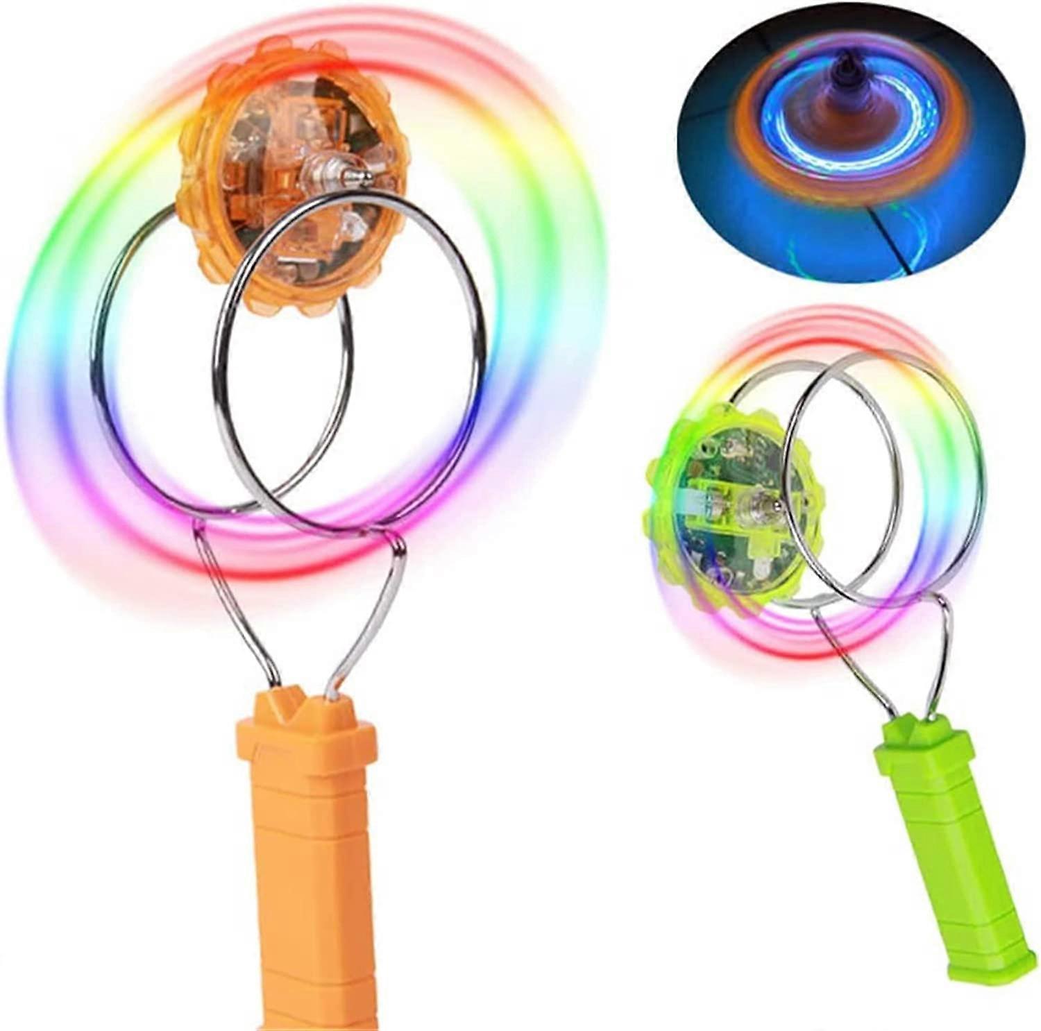Spinning Top Gyro Wheel Hand Operated Magical Glittering Spinning Top ...