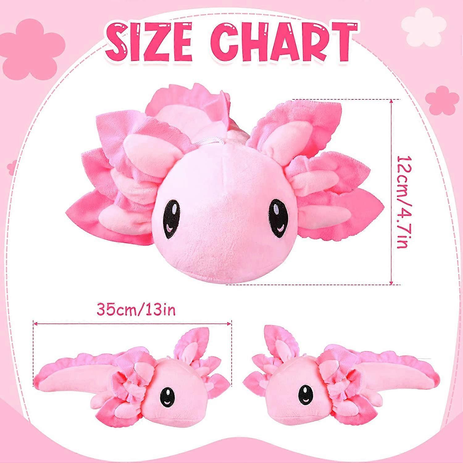 2 Pieces Pink Axolotl Plush Stuffed Salamander Axolotl Stuffed Animal ...