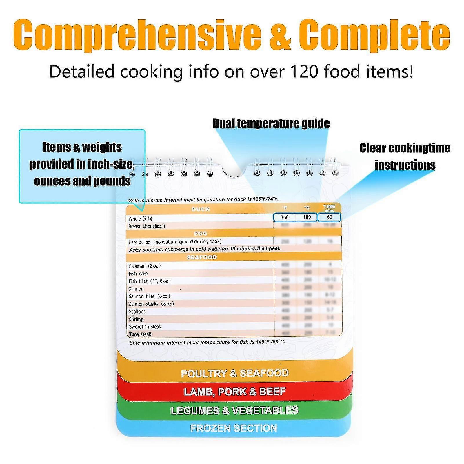 Magnetic Air Fryer Cheat Sheet Magnets Cooking Chart Air Fryer Cheat ...