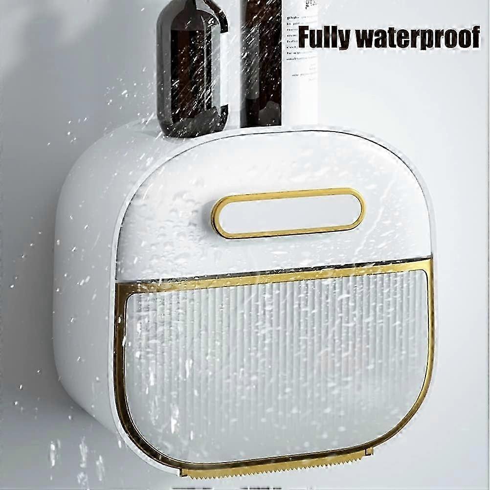 Wall-mounted Toilet Tissue Box Toilet Roll Pumping Paper Storage ...