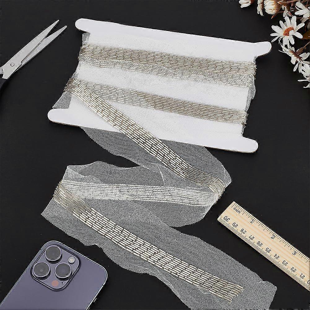 2 Yards Tube Beads Decorative Tape Lace Edge Trim Ribbon 2-3/8 inch ...