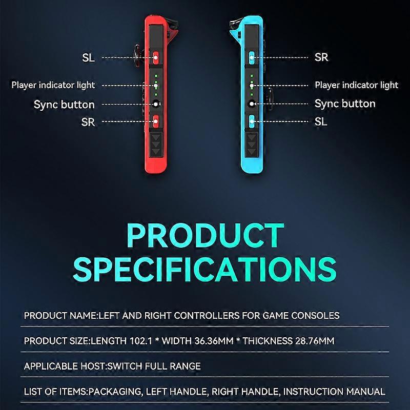 JOY-02 Gaming Left And Right Handle With RGB Lights Body Feel Bluetooth ...