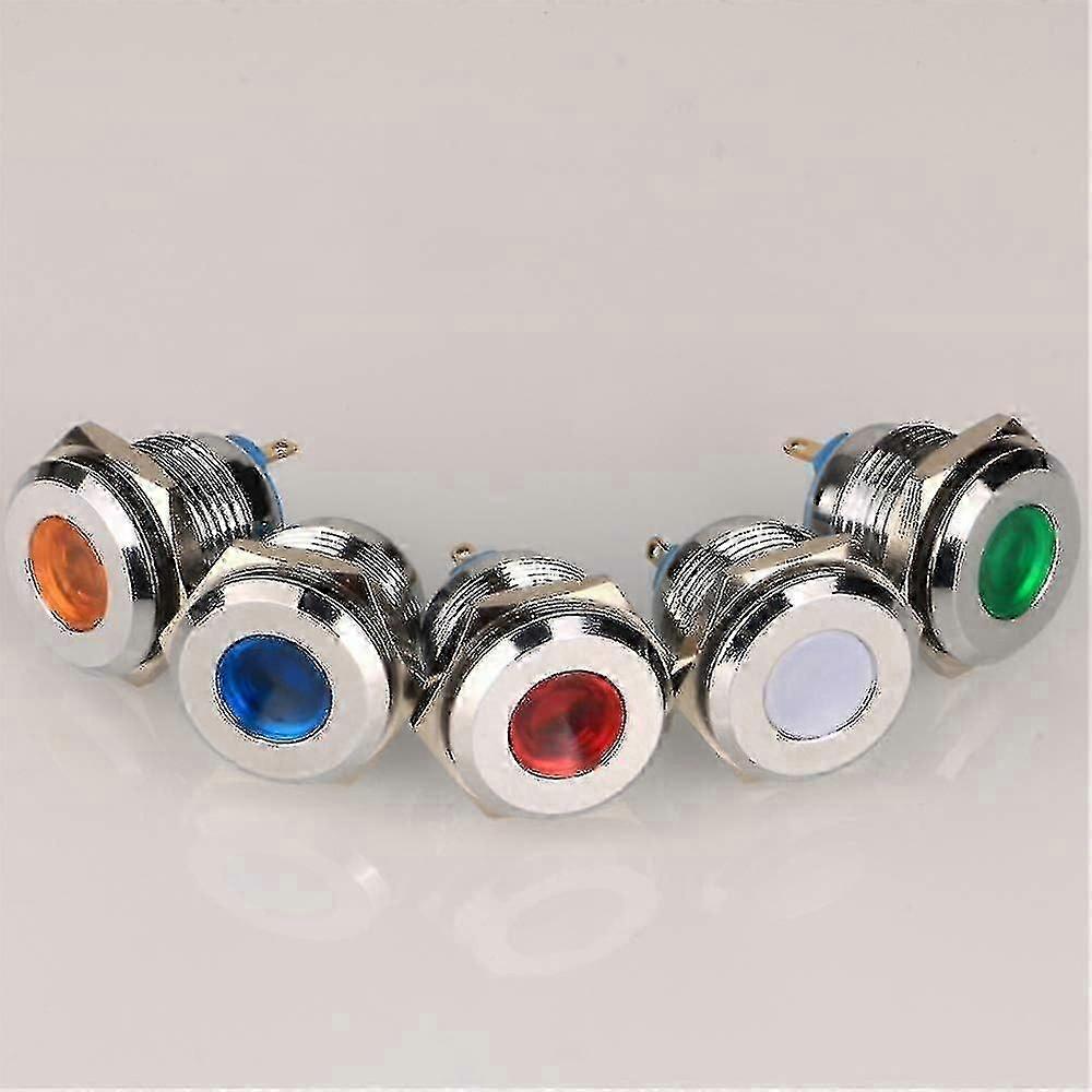 5pcs 12v-24vdc 16mm Led Indicator Light Stainless Steel Waterproof ...