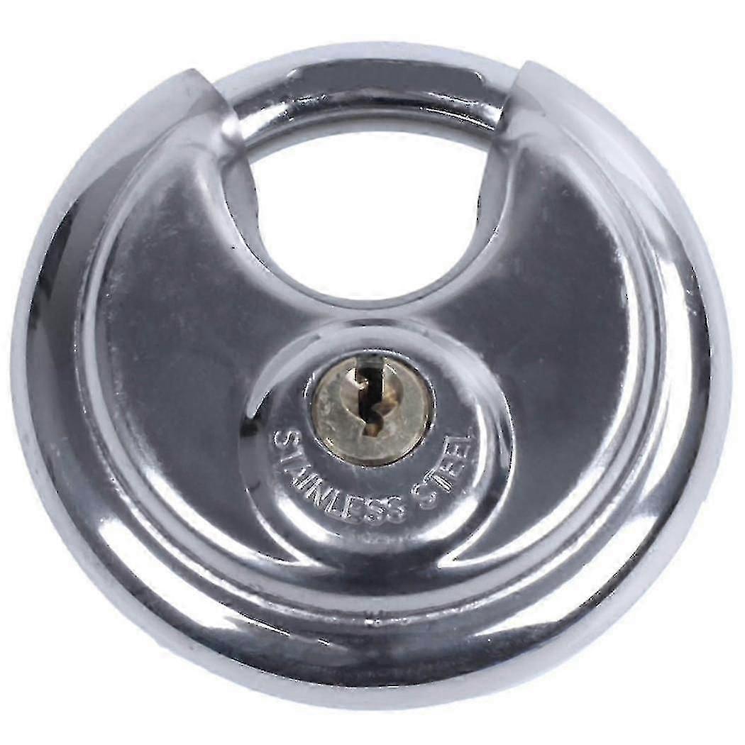 2x Padlocks Heavy Duty 70mm Round Circular Disc Padlock With 2 Keys ...