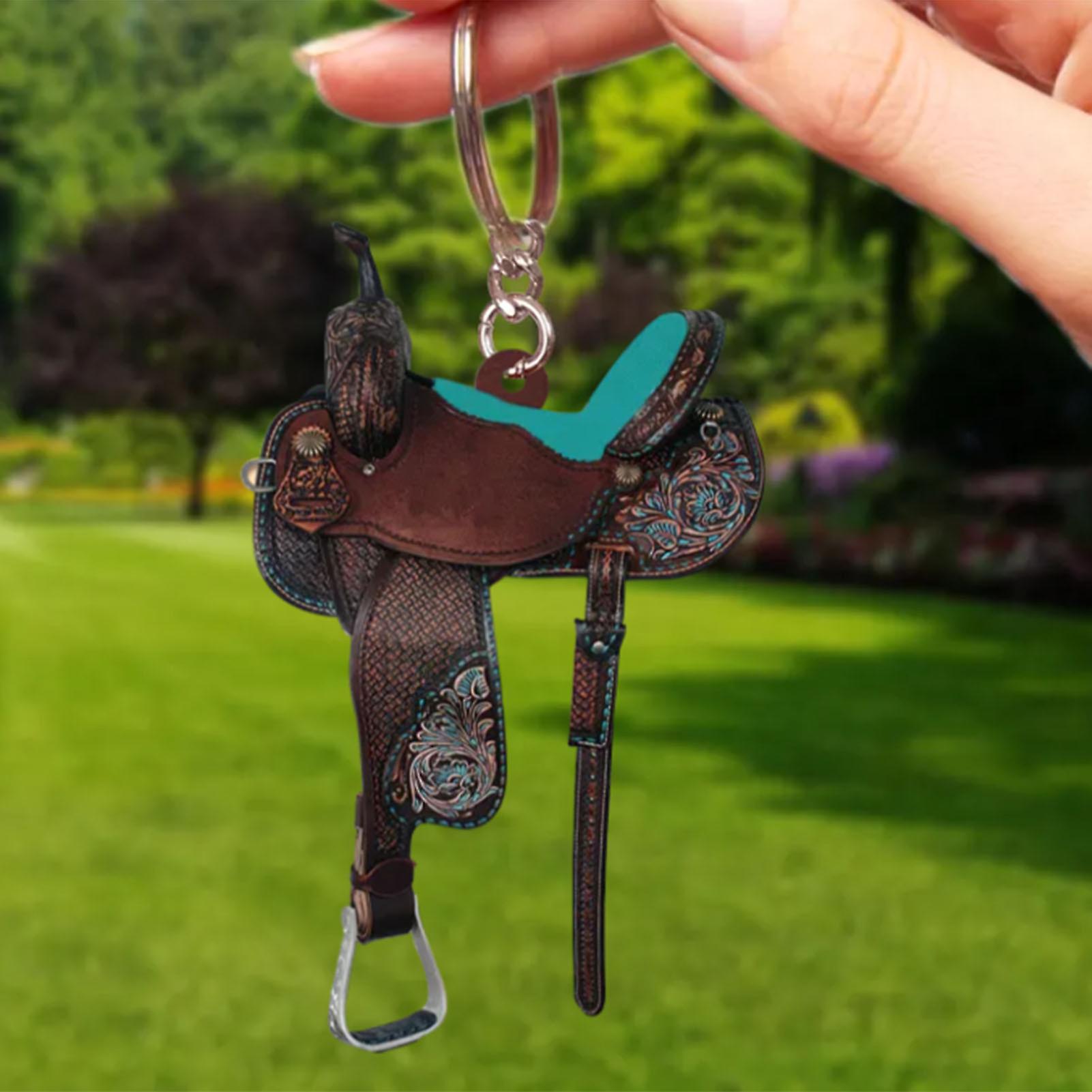 Personalized Saddle Acrylic Keychain Pendant Car View Mirror Hanging ...