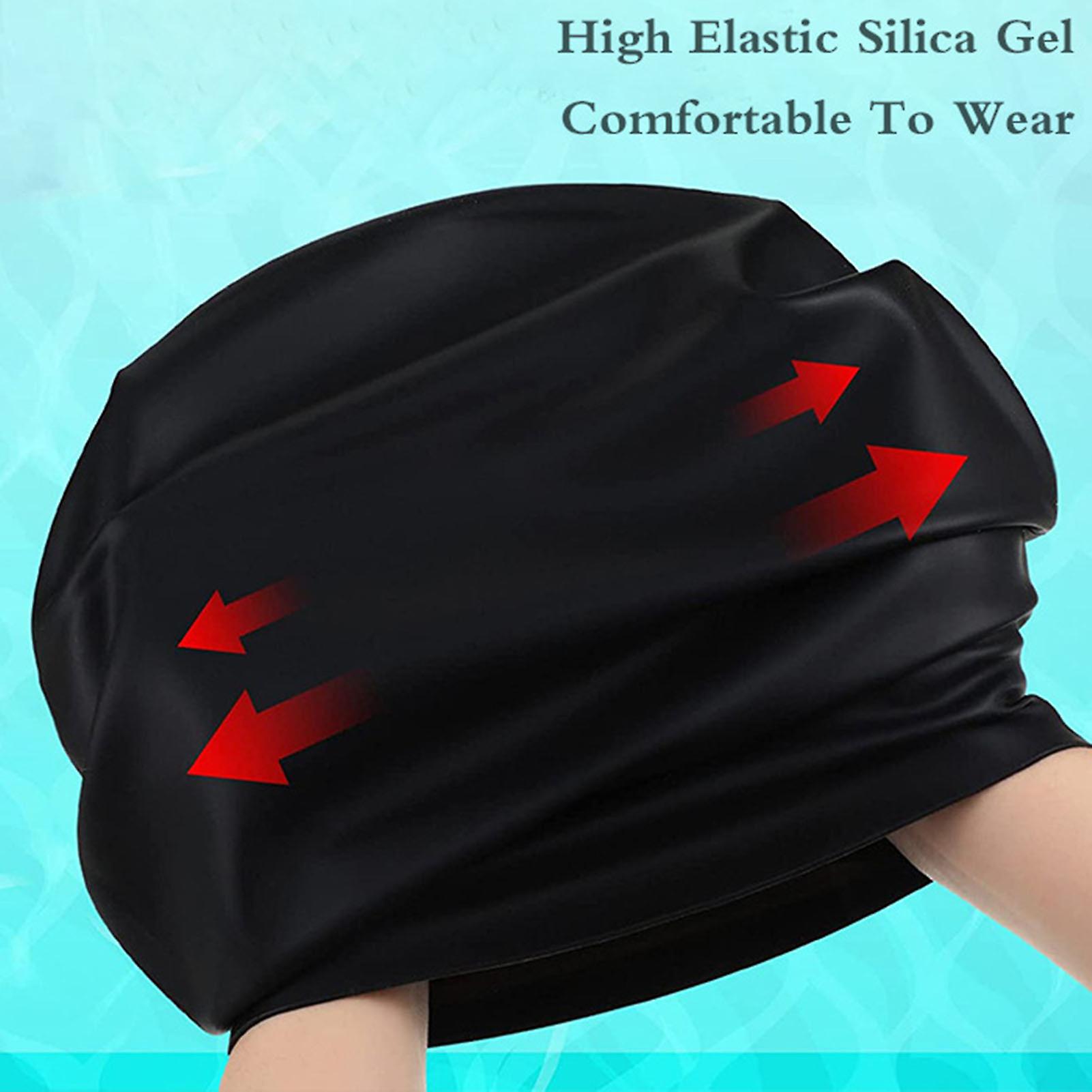 Extra Large Swim Cap For Long Hair Girls Waterproof Silicone Swimming ...