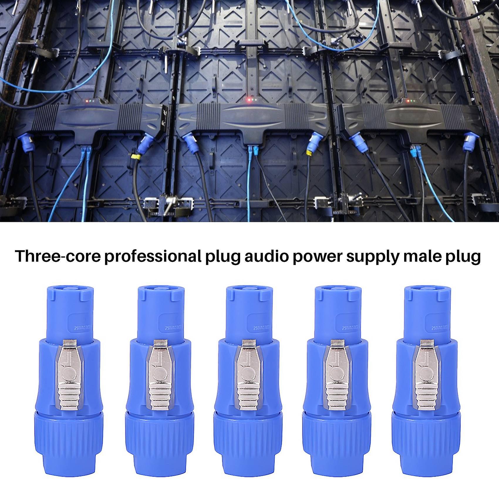 10Pcs/Lot Nac3Fca Speakon Plug 3 Pin Male Powercon Connector 20A 250V Ac Plug Connector Blue And ...