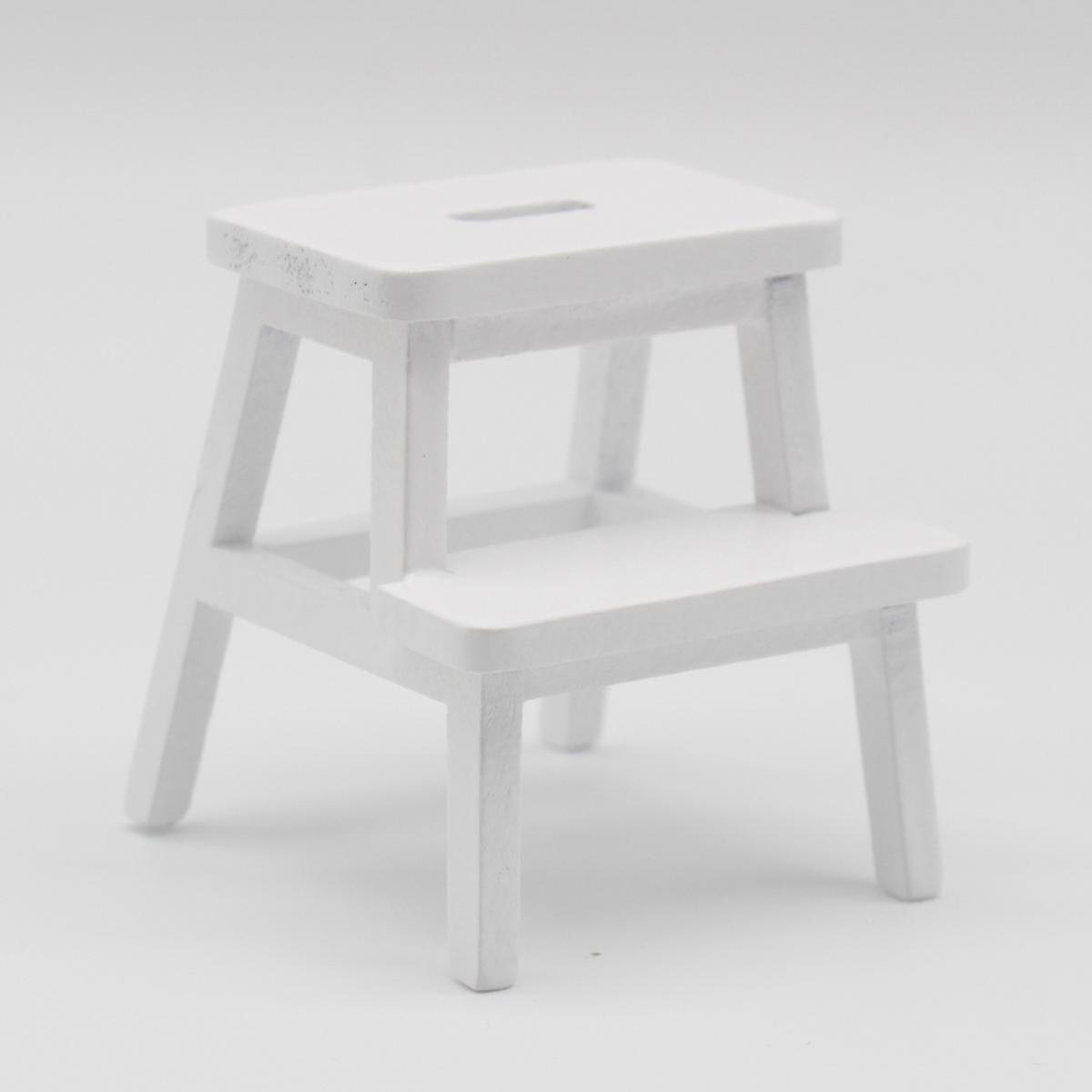 1/12 Miniature Cat Step Stool Wooden Kitten Footstool Double-Layer Sit ...