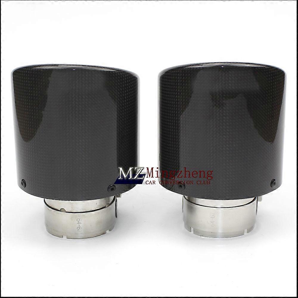 114MM Outlet Glossy Carbon Fiber exhaust tip 304 Stainless Steel ...