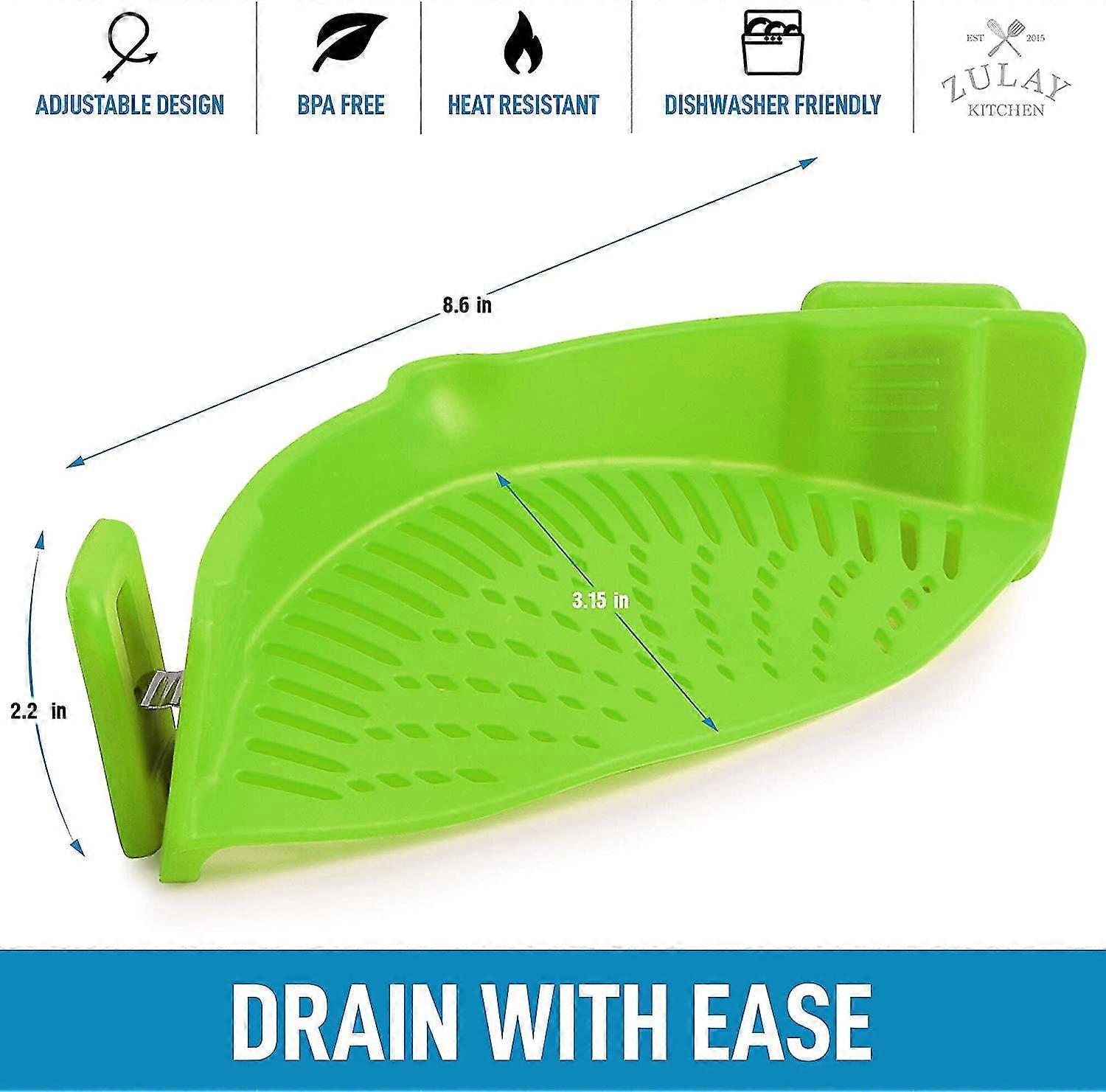 Adjustable Snap On Strainer For Most Pots & Pans - Food Grade, Heat ...