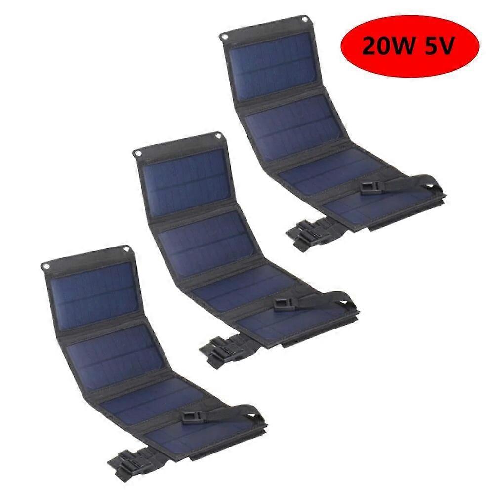 1/2/3PCS 20W Foldable Solar Panel Kit 5V USB Sunpower Solar Cells Bank ...