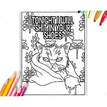 Swearing Cats Catitude: Coloring Book of Funny Kitty Memes for Adult ...